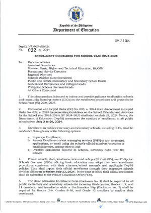 Tesda Circular No. 004-A-2024 - TESDA CIRCULAR Subject: Amendment to ...