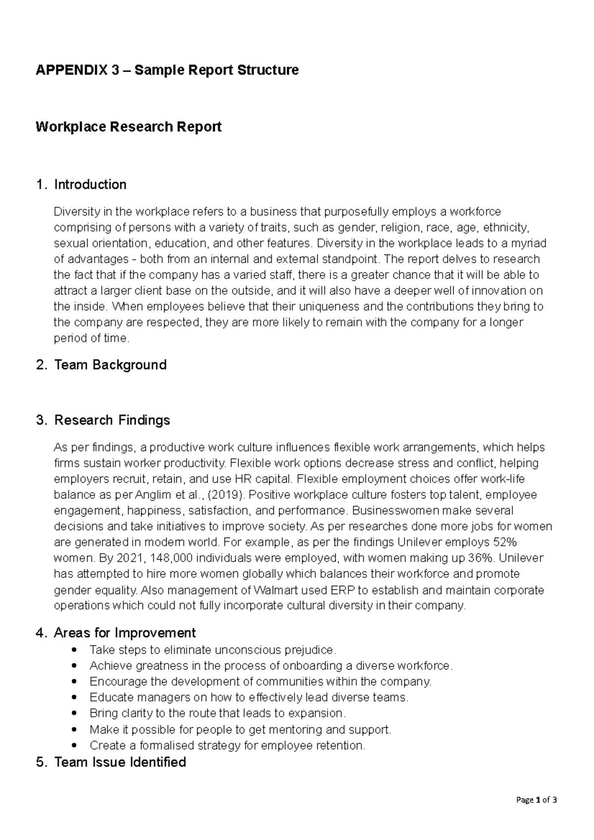 Task1 Appendix 3 Research Report Leadership - APPENDIX 3 – Sample ...