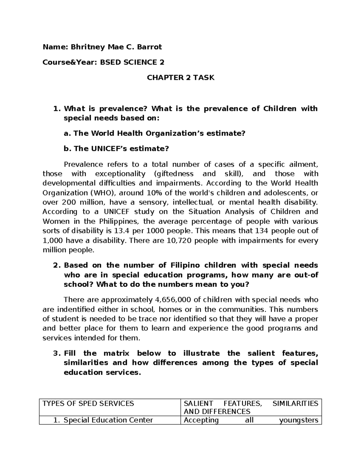 Barrot, Bhritney MAE C.-BSED Science 2 EDUC224 Chapter 2 TASK - Name: Bhritney Mae C. Barrot ...