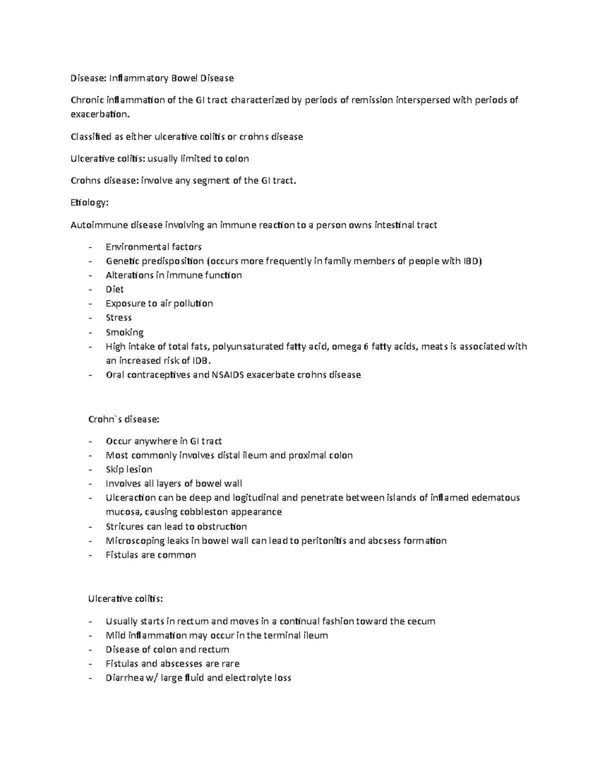 IBD concept map - 10th ed - Medical-Surgical Nursing - Disease ...