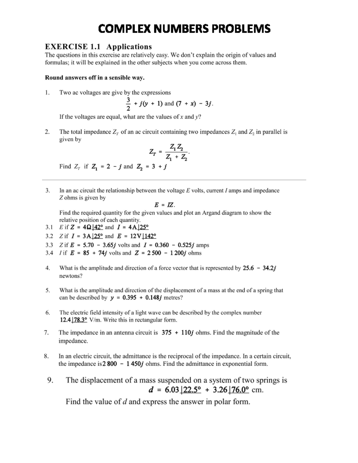 Complex Exercises - EMA105B - Studocu
