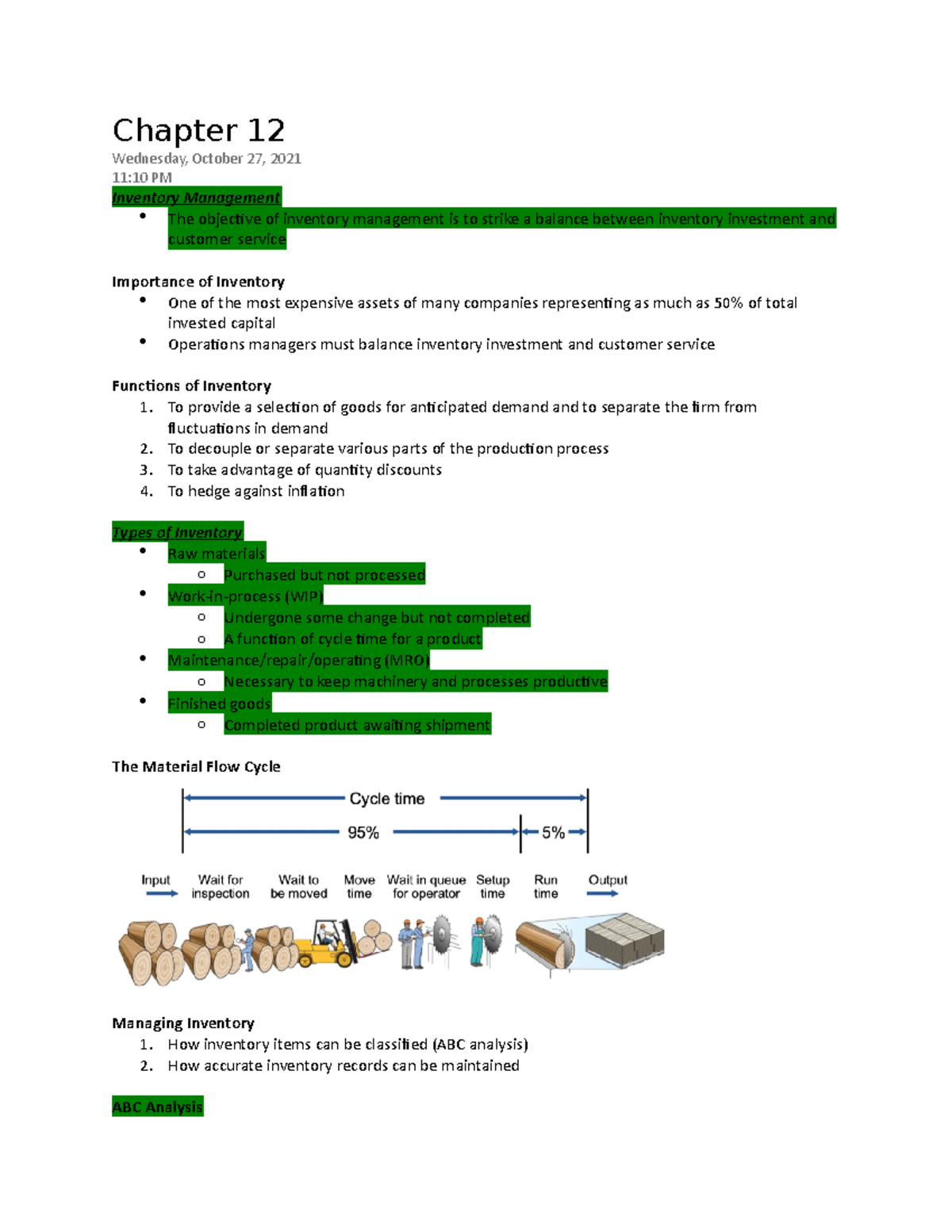 Chapter 12 M - Lecture notes 12 - Chapter 12 Wednesday, October 27 ...