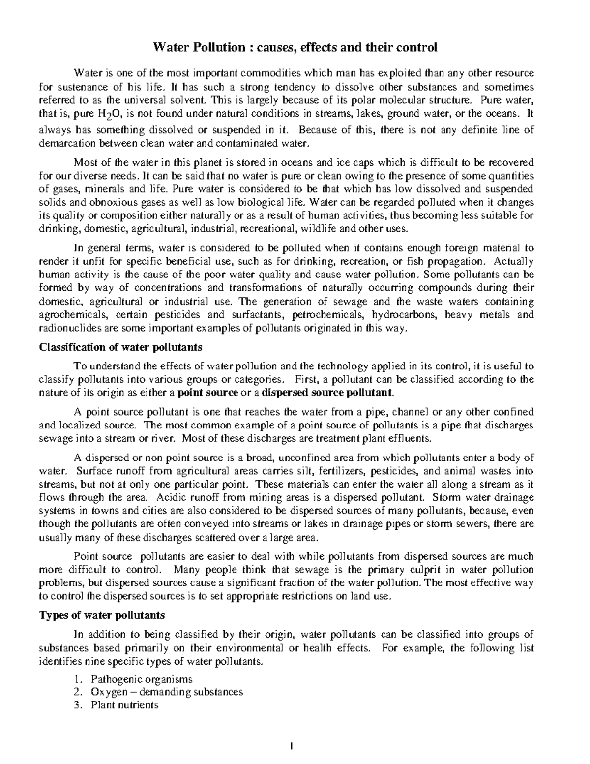 Water Pollution Causes AND Effects - Water Pollution : causes, effects ...