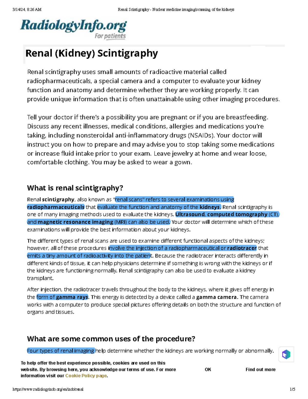 Renal Scintigraphy - Nuclear medicine imaging scanning of the kidneys ...