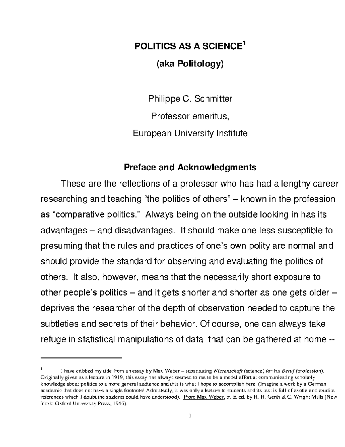 Politics as a science - POLITICS AS A SCIENCE 1 (aka Politology ...