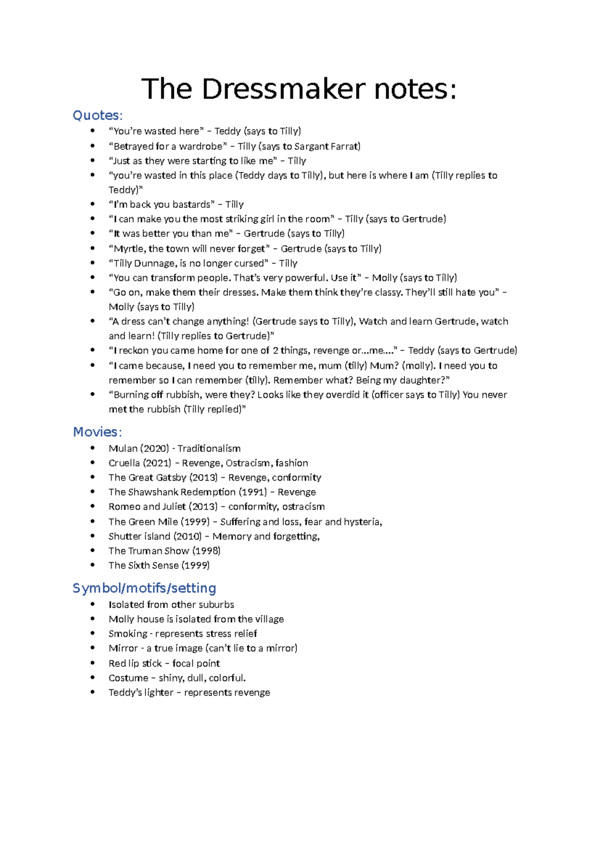 The Dressmaker Quotes at Anthony Barajas blog