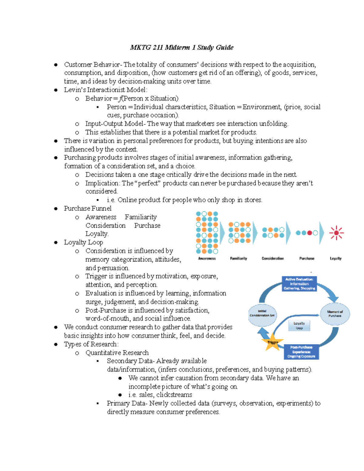 MKTG 211 Midterm 1 Study Guide - MKTG 211 Midterm 1 Study Guide ...
