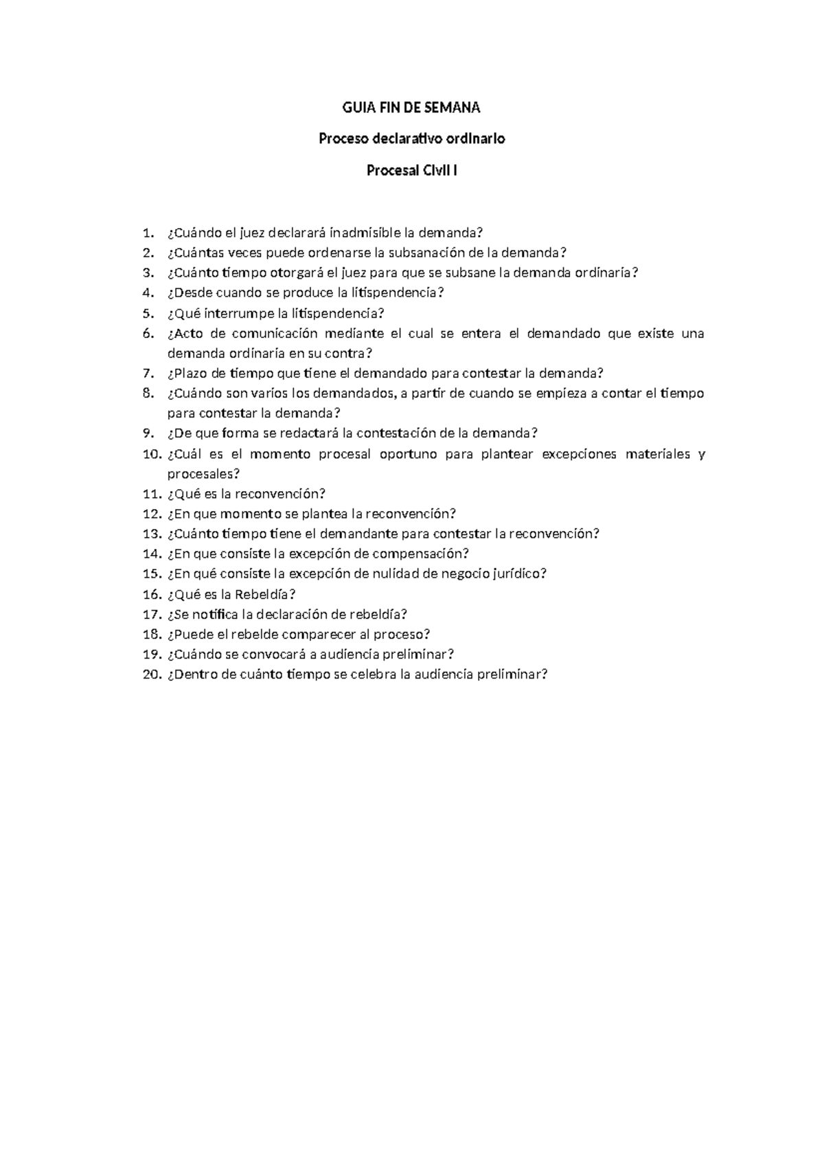 GUIA FIN DE Semana Proceso Ordinario - GUIA FIN DE SEMANA Proceso ...