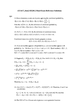 midterms cheatsheet - List of Formulae and Notation Definitions Indicator Function: IA = 1 if A ...