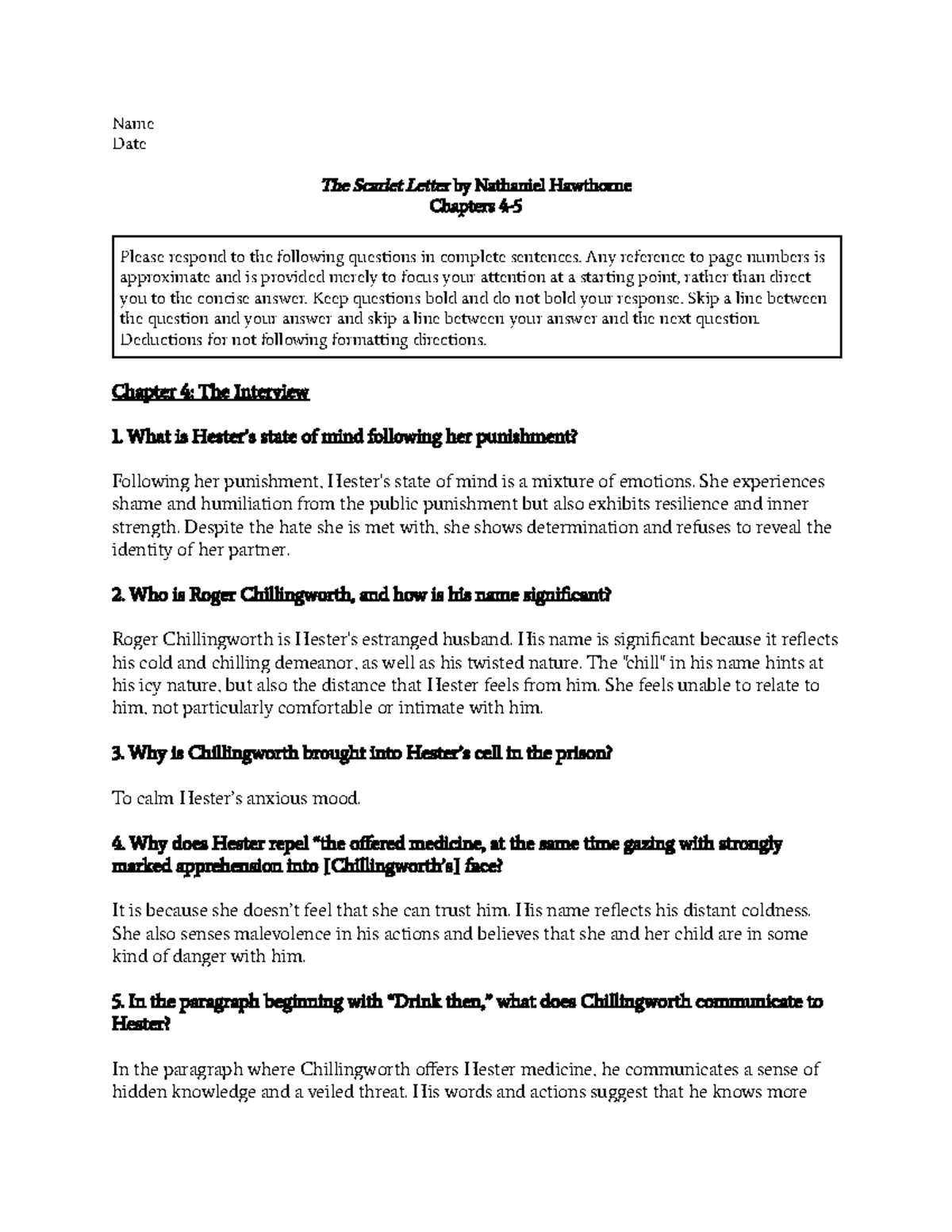 Scarlet Letter Chapter 4-5 Guiding Questions - Google Docs - Name Date ...