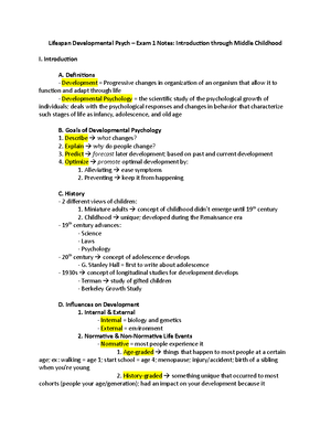 Topic 05 Assignmentt - Lifespan Development Early Brain & Cognitive ...