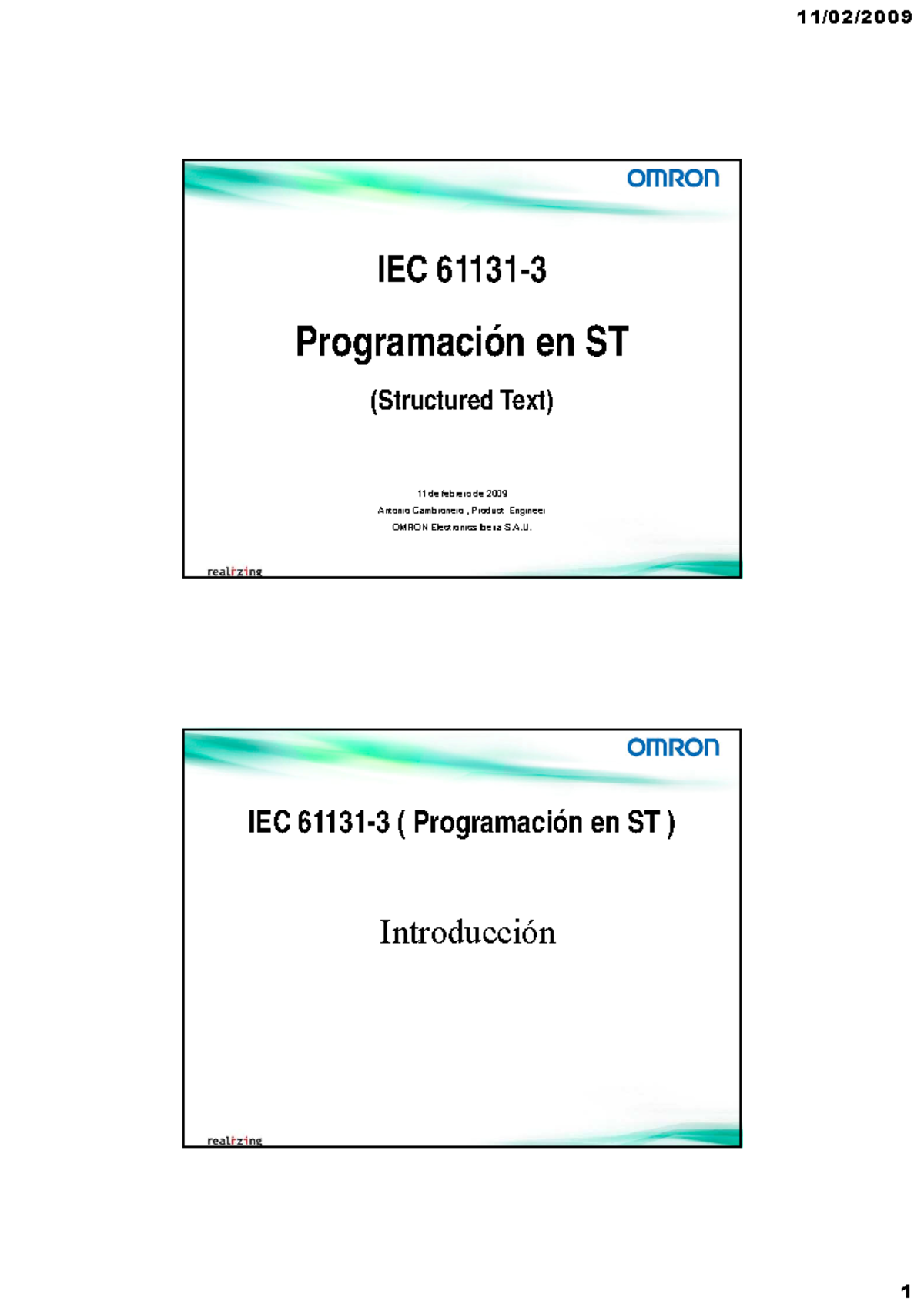 Iy Cnet Omron Programacion ST - IEC 61131- Programación en STProgramación en ST - Studocu