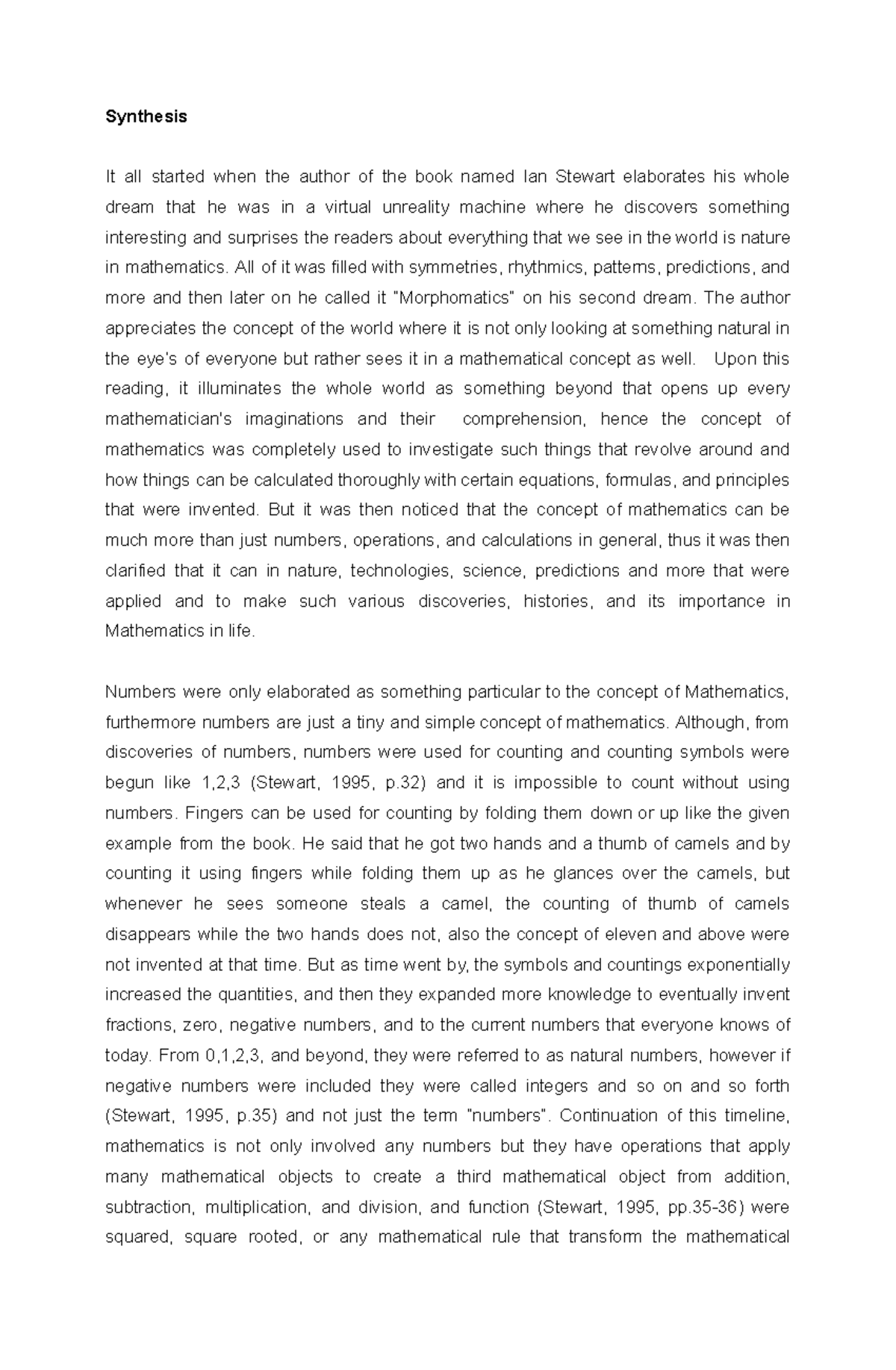 Copy of Vignette - synthesis - Synthesis It all started when the author ...