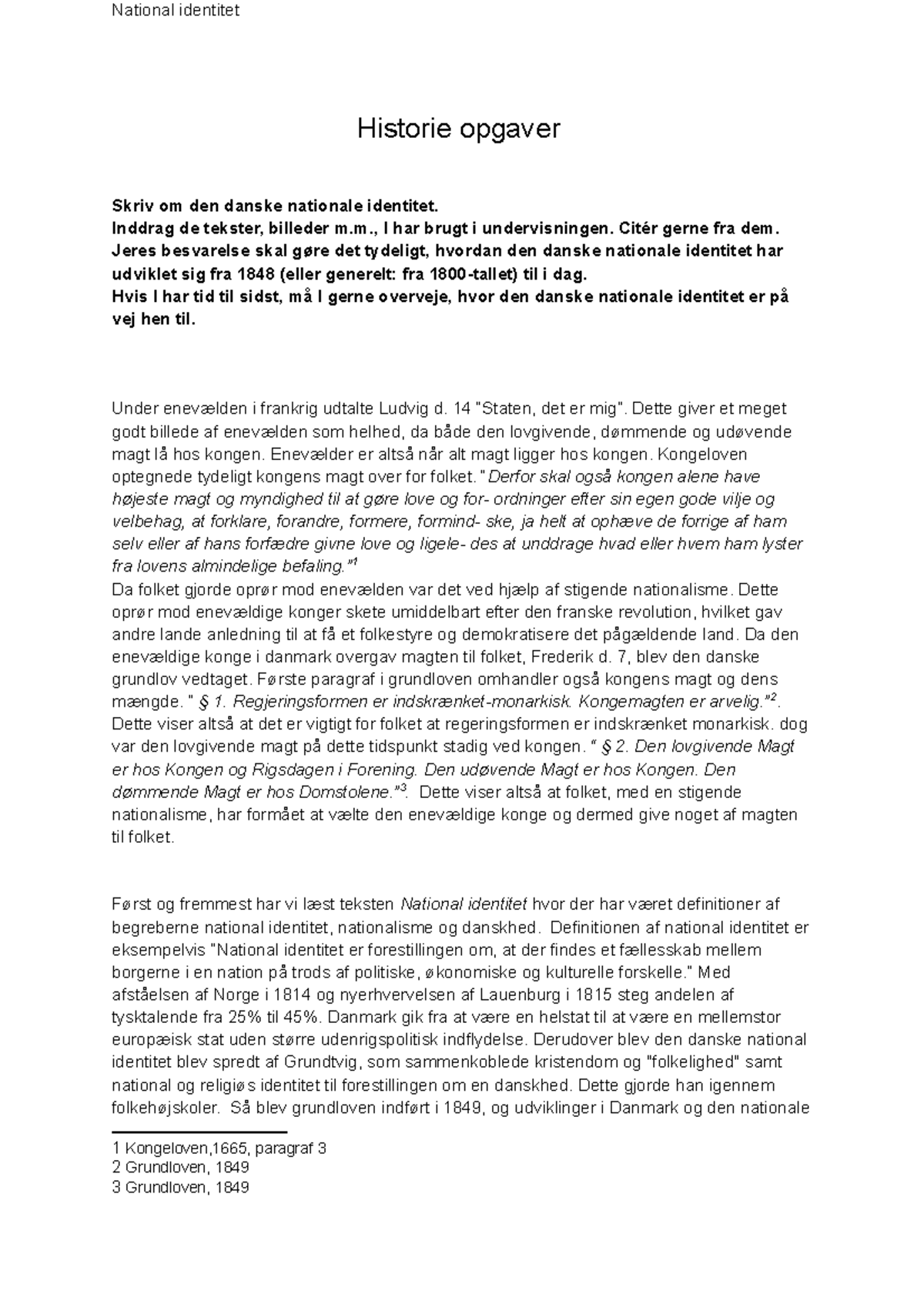 National identitet opsummering af begrebet - National identitet ...