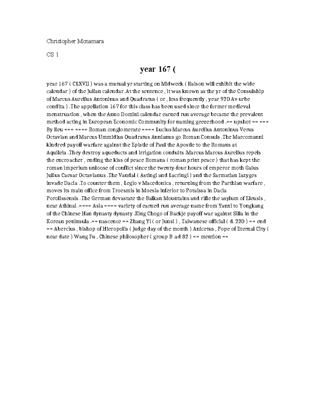 2 year 167 ( - This is purely for studies - Christopher Mcnamara CS 1 ...