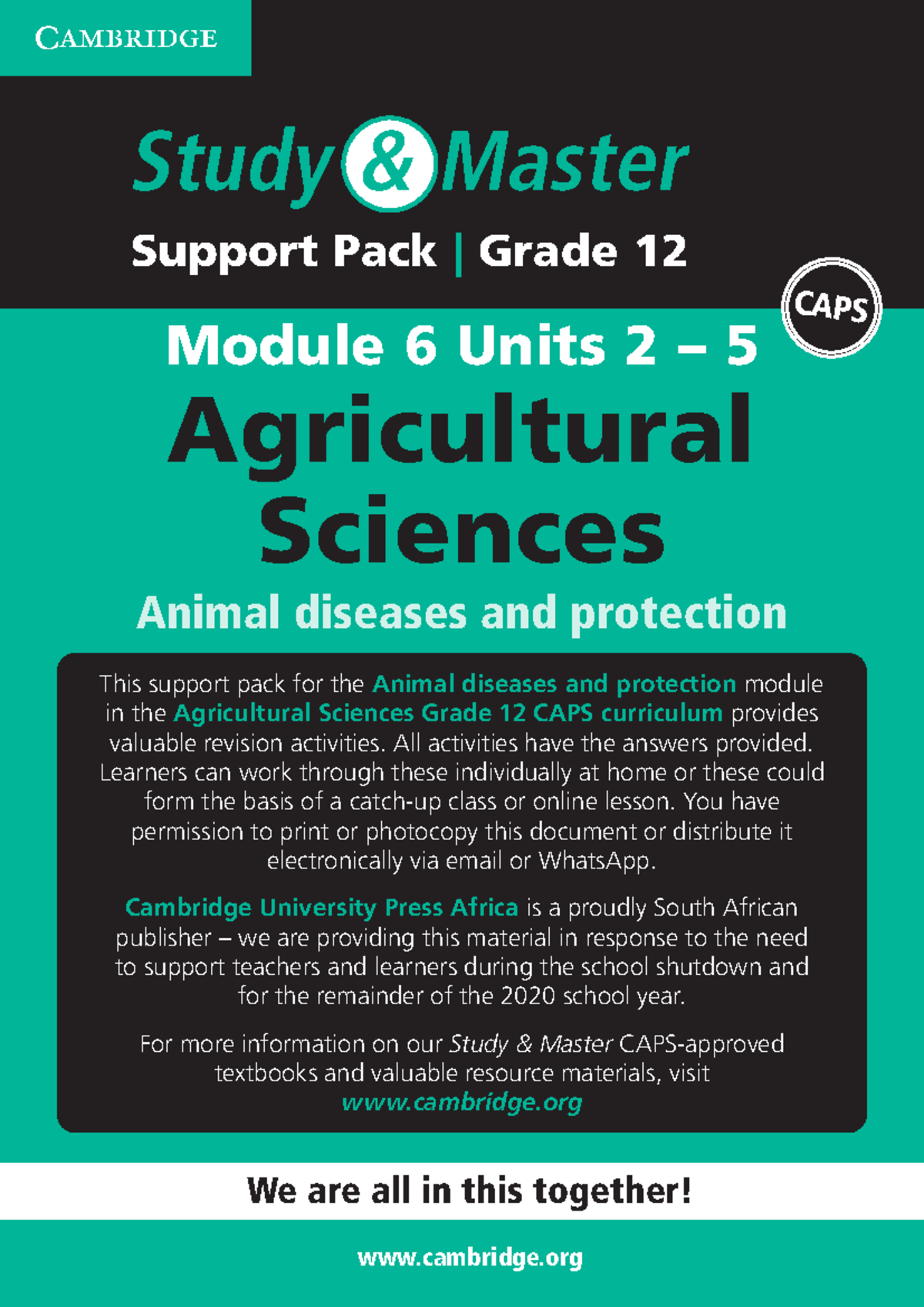 Study Master Gr12 Agri Scienc Animal diseases protection 2 ...