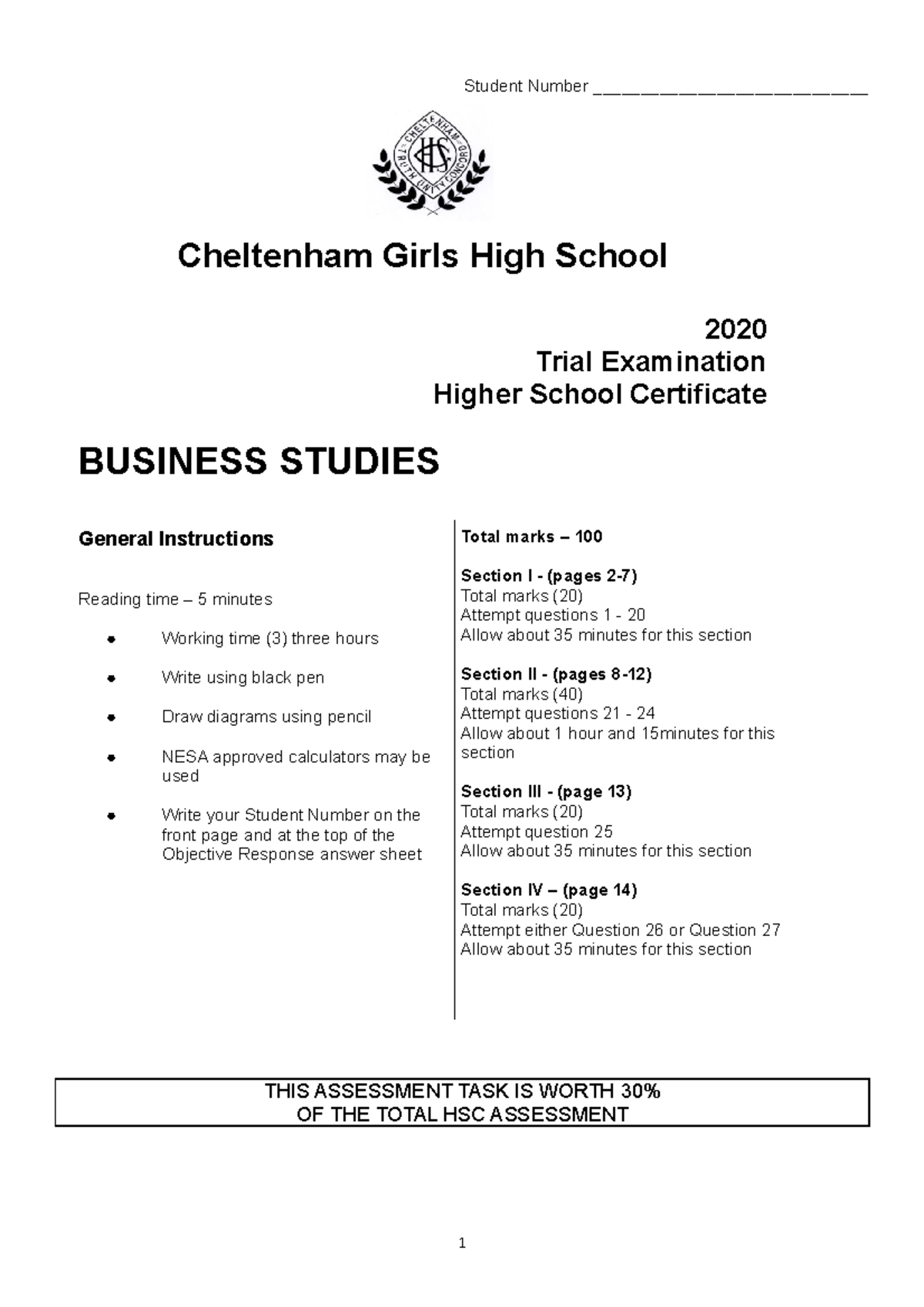 Trial 2020 NEW - Student Number ...