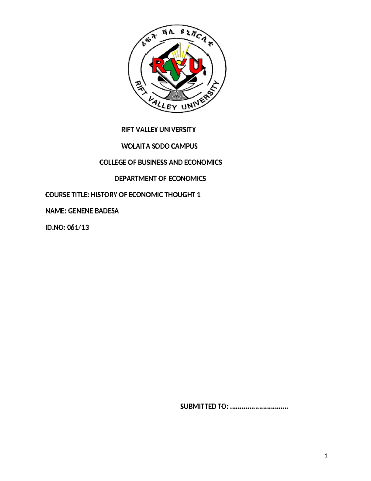 Economics - Very necessary for students - RIFT VALLEY UNIVERSITY ...