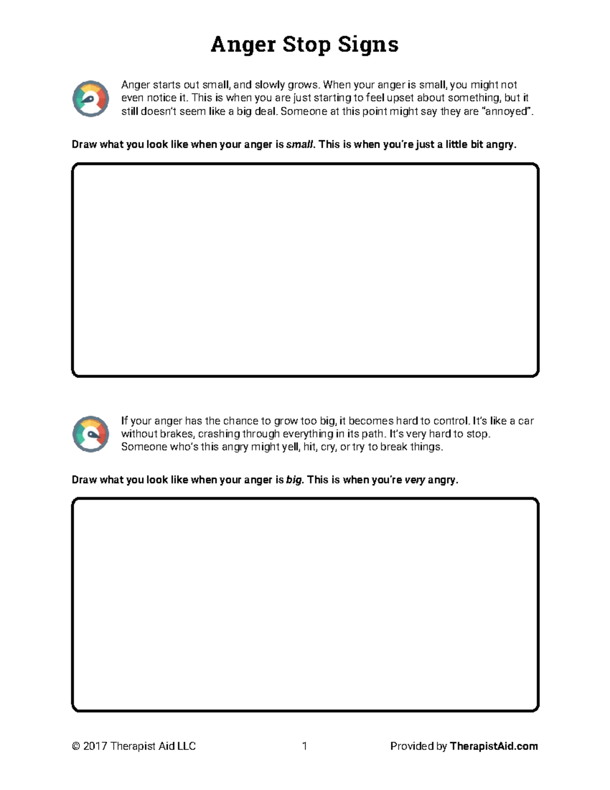 Anger stop signs - Ejercicios para practica del paciente - Anger Stop ...