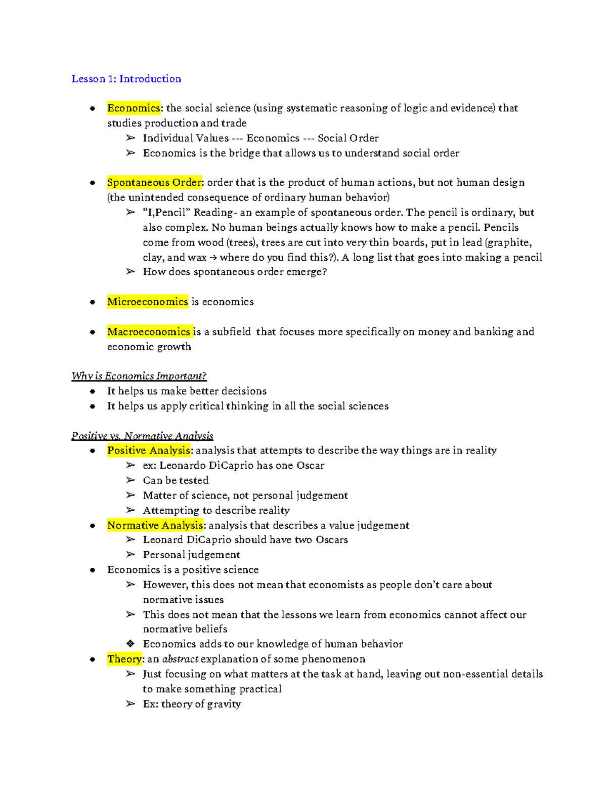 ECON 102 Lesson 1 Introduction - Lesson 1: Introduction Economics : the ...