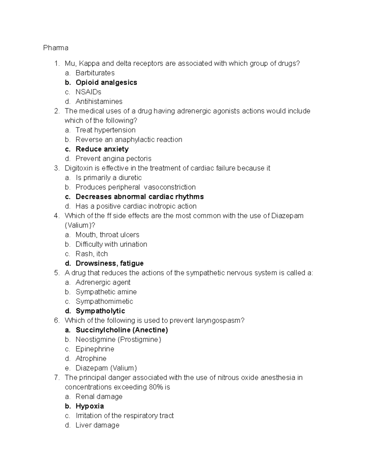 ANES- Pharma - Pharma Mu, Kappa and delta receptors are associated with ...