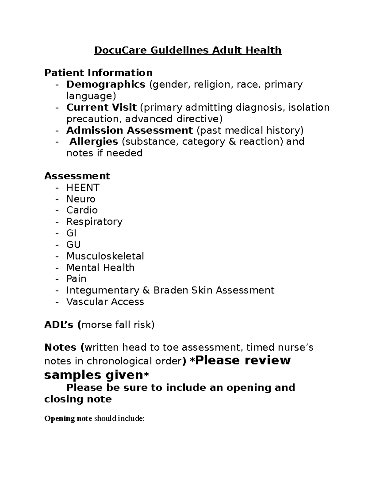 Docu Care Guidelines Adult Health - DocuCare Guidelines Adult Health ...