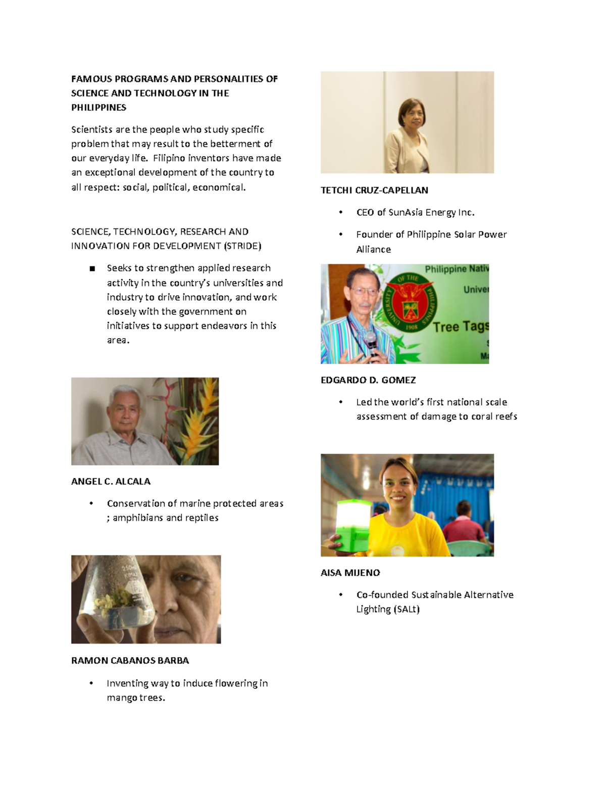 Famous Programs AND Personalities of Science an Technology in ...