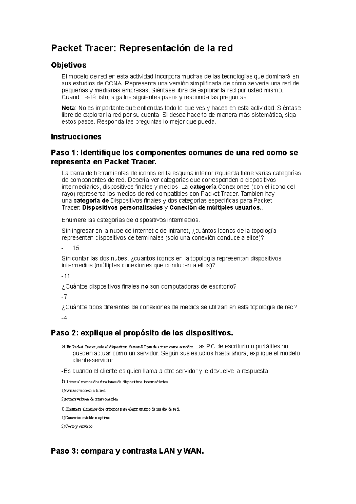 Packet Tracer LAB S1 - Lab-s1 - Redes y Comunicación de Datos 2 - UTP ...