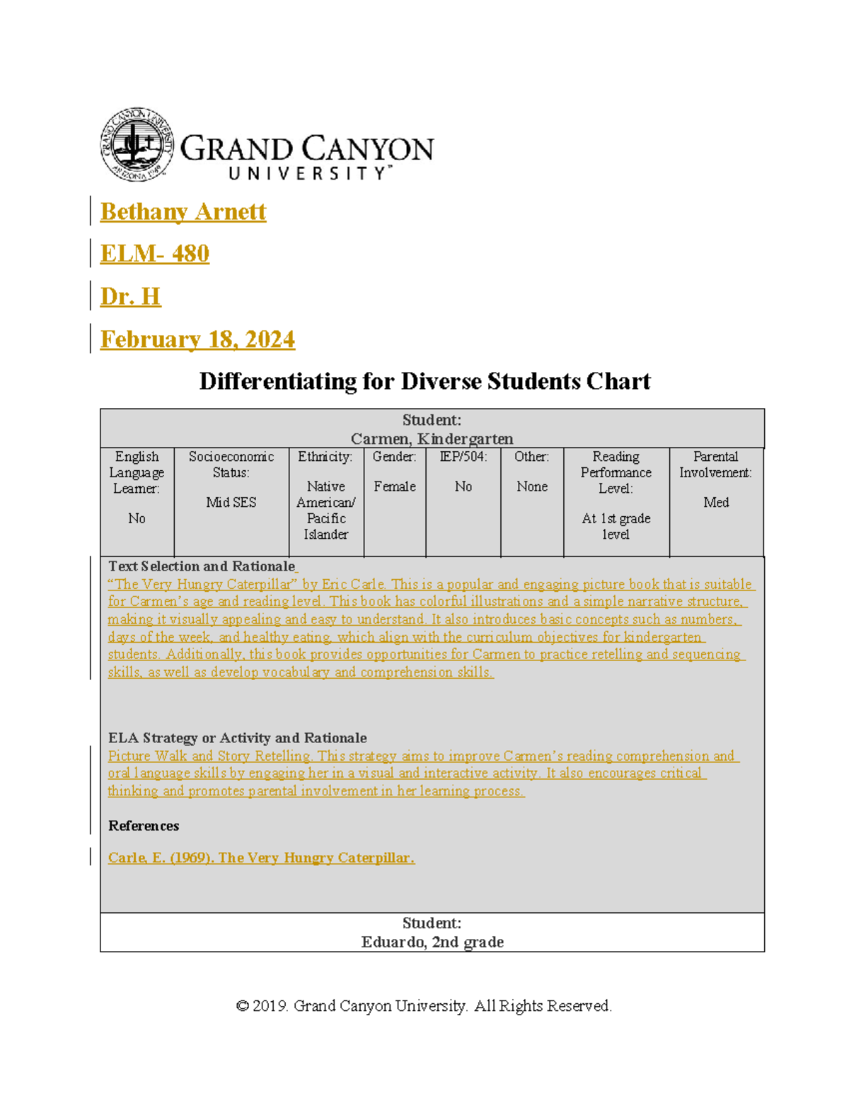 Differentiating for Diverse Learners chart 4 - Bethany Arnett ELM- 480 ...
