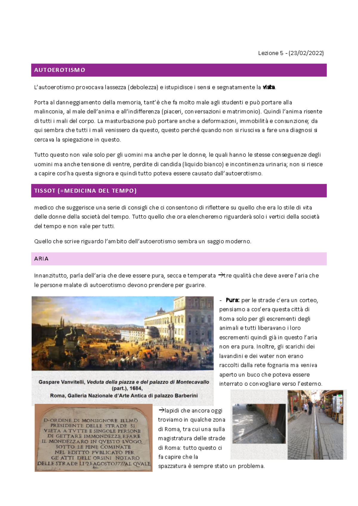 Lezione 5 donne - Lezione 5 - (23/02/2022) AUTOEROTISMO L’autoerotismo provocava lassezza - Studocu