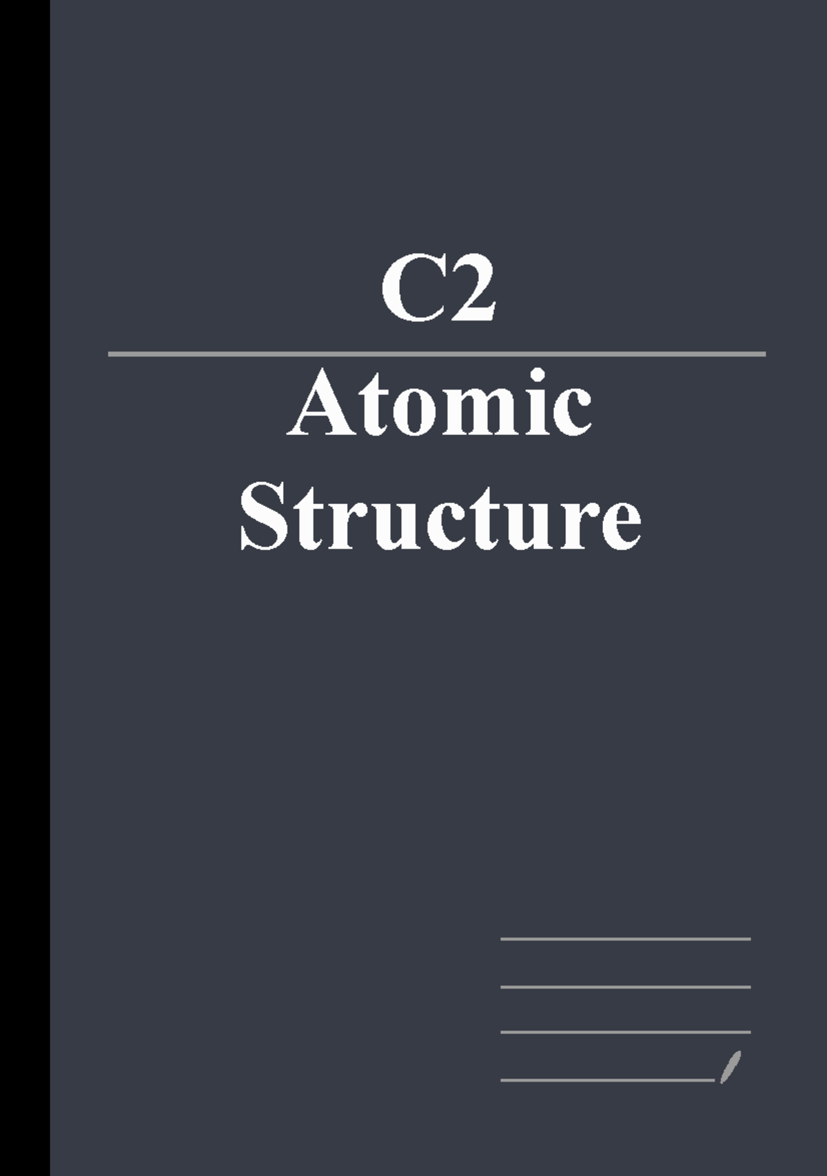 C2 chem scheme 240728 230107 - C Atomic Structure HOUR 1 I a) Electron ...