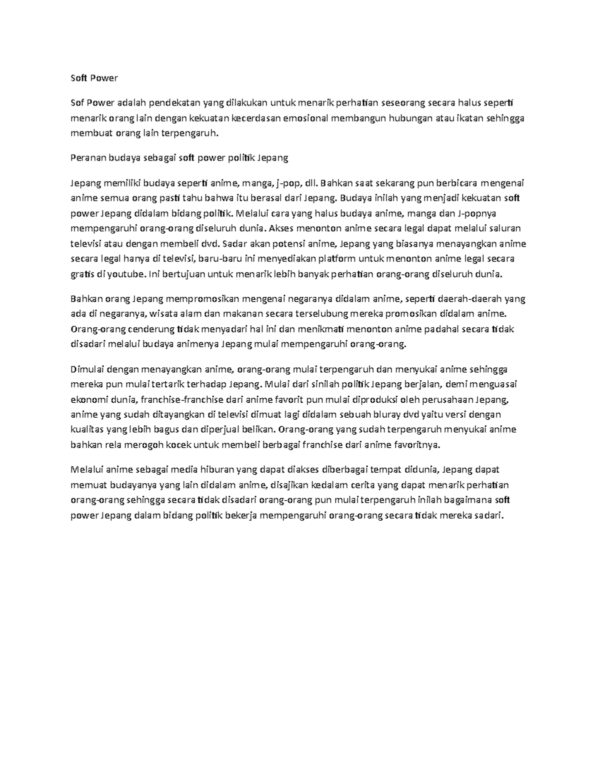 Peranan budaya dalam politik jepang - Soft Power Sof Power adalah ...