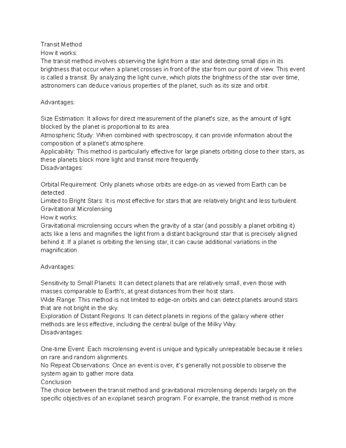 Transit Method - Astron 2B03 - Transit Method How it works: The transit ...