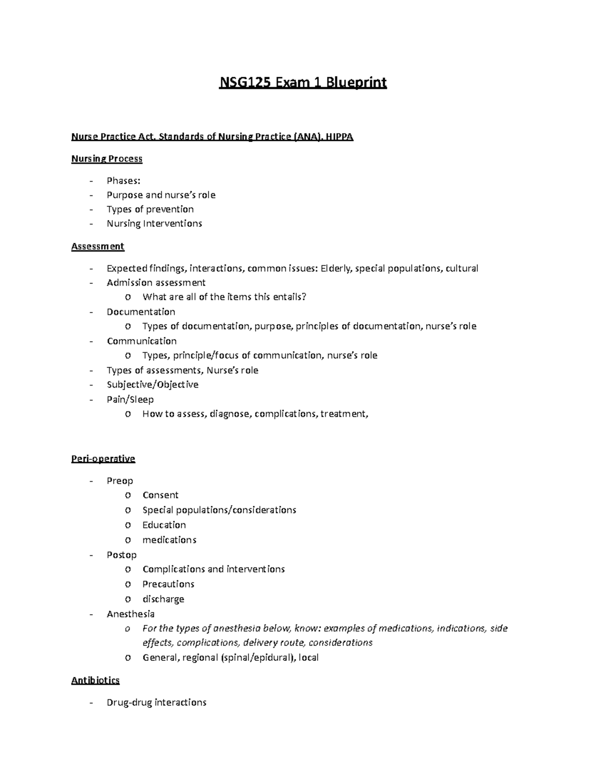 NSG125 Exam 1 Blueprint- spring 24.docx - Google Docs - NSG125 Exam 1 ...