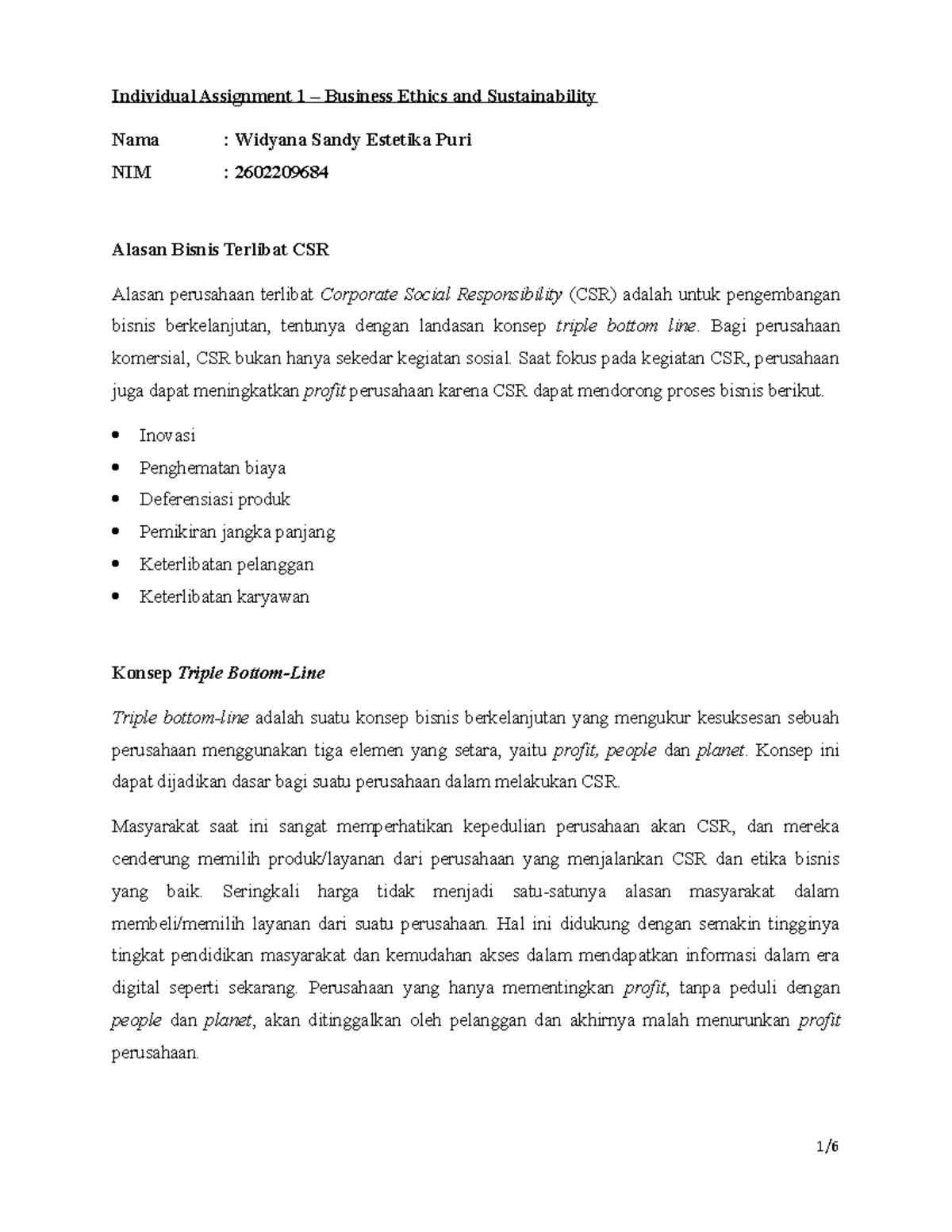 Individual Assignment 1 Widyana Sandy Estetika Puri (2602209684) - Individual Assignment 1 ...