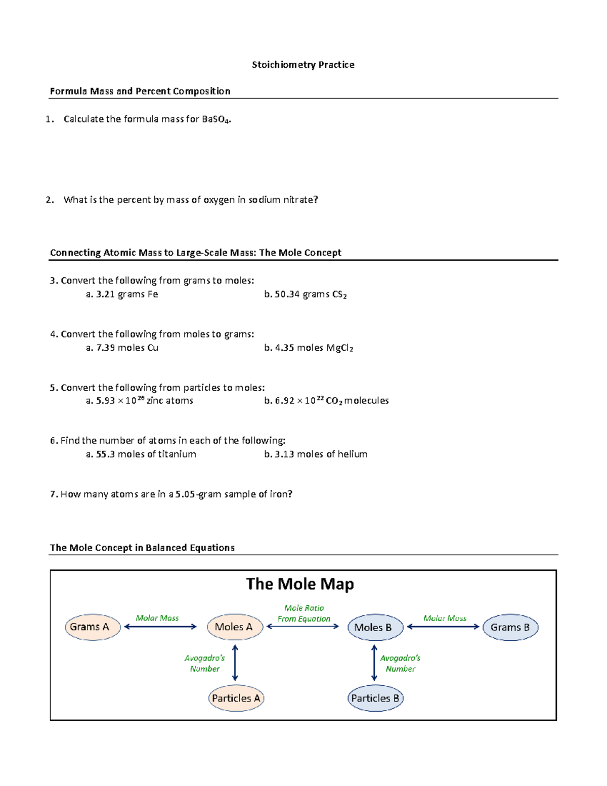 Stoichiometry Extra Practice - Stoichiometry Practice Formula Mass and ...