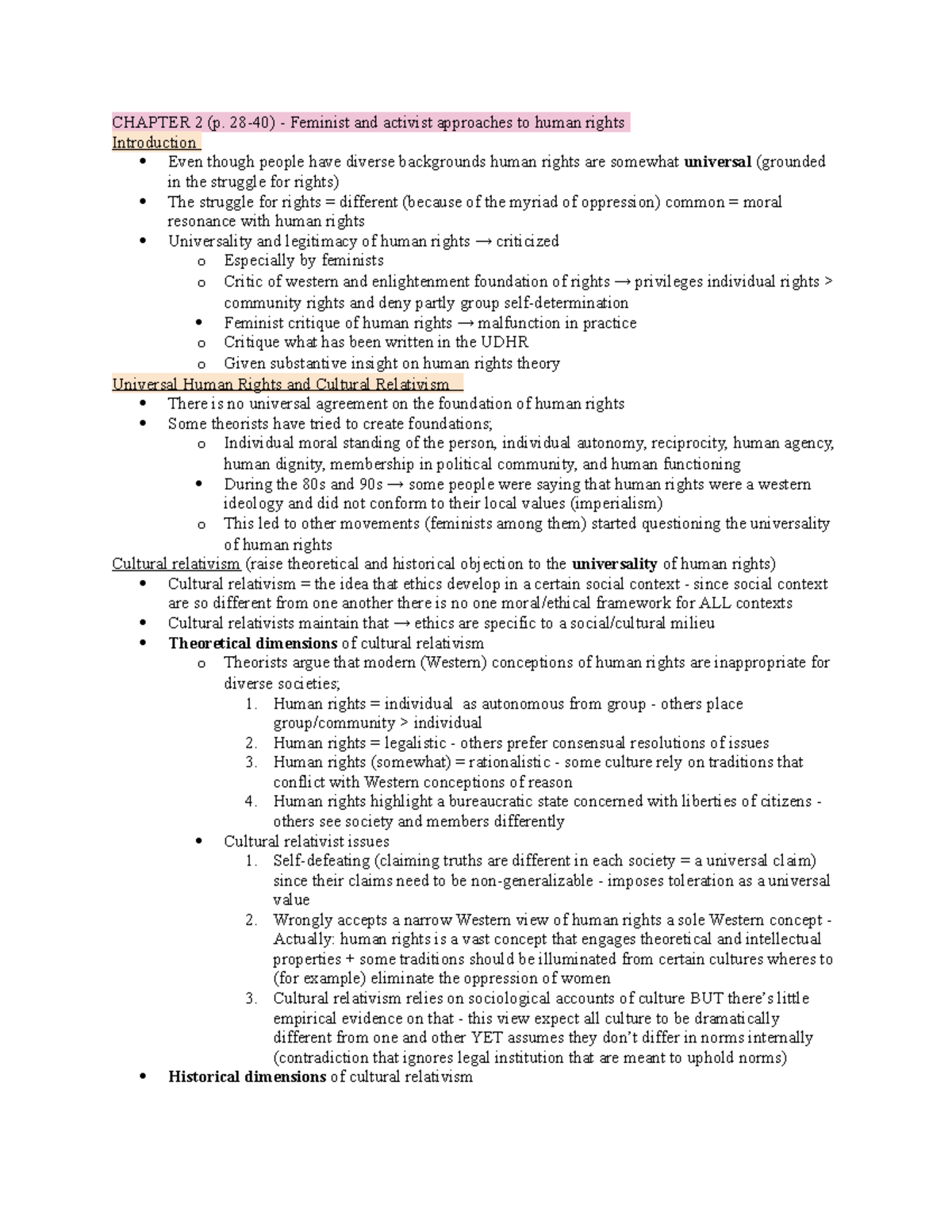 Chapter 2 POLI 388 - Human Rights: Politics and Practice is the most ...