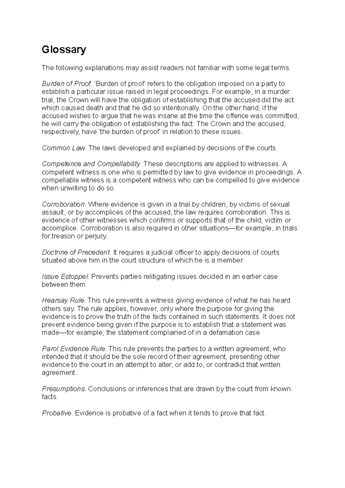 Glossary - Definitions of major terms - Glossary The following ...