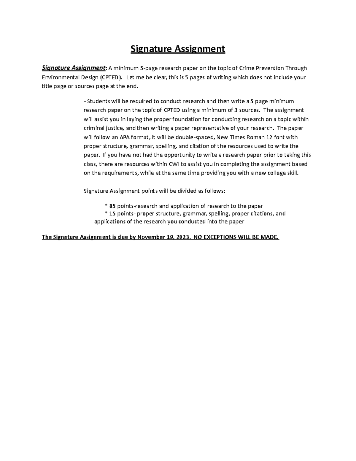 102 Signature Assignment - Signature Assignment Signature Assignment: A minimum 5-page research ...