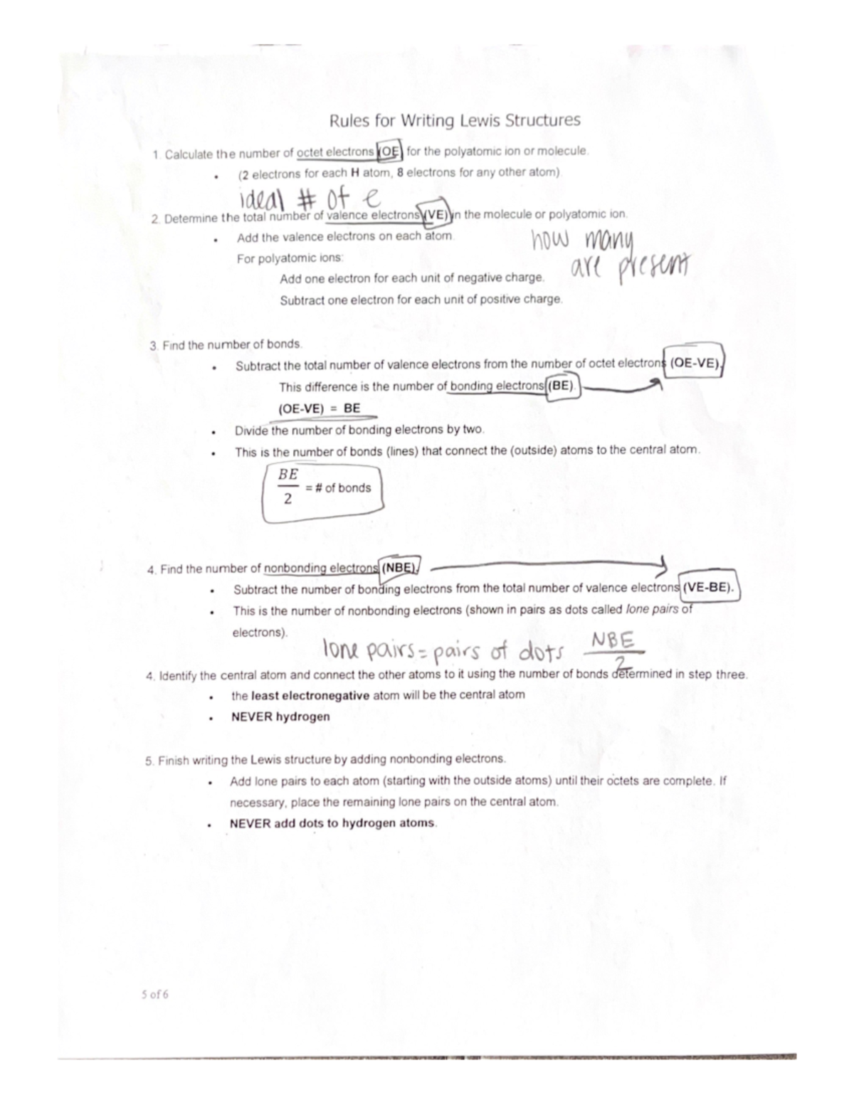 Rules for Writing Lewis Structures Notes - CHEM 101 - Studocu
