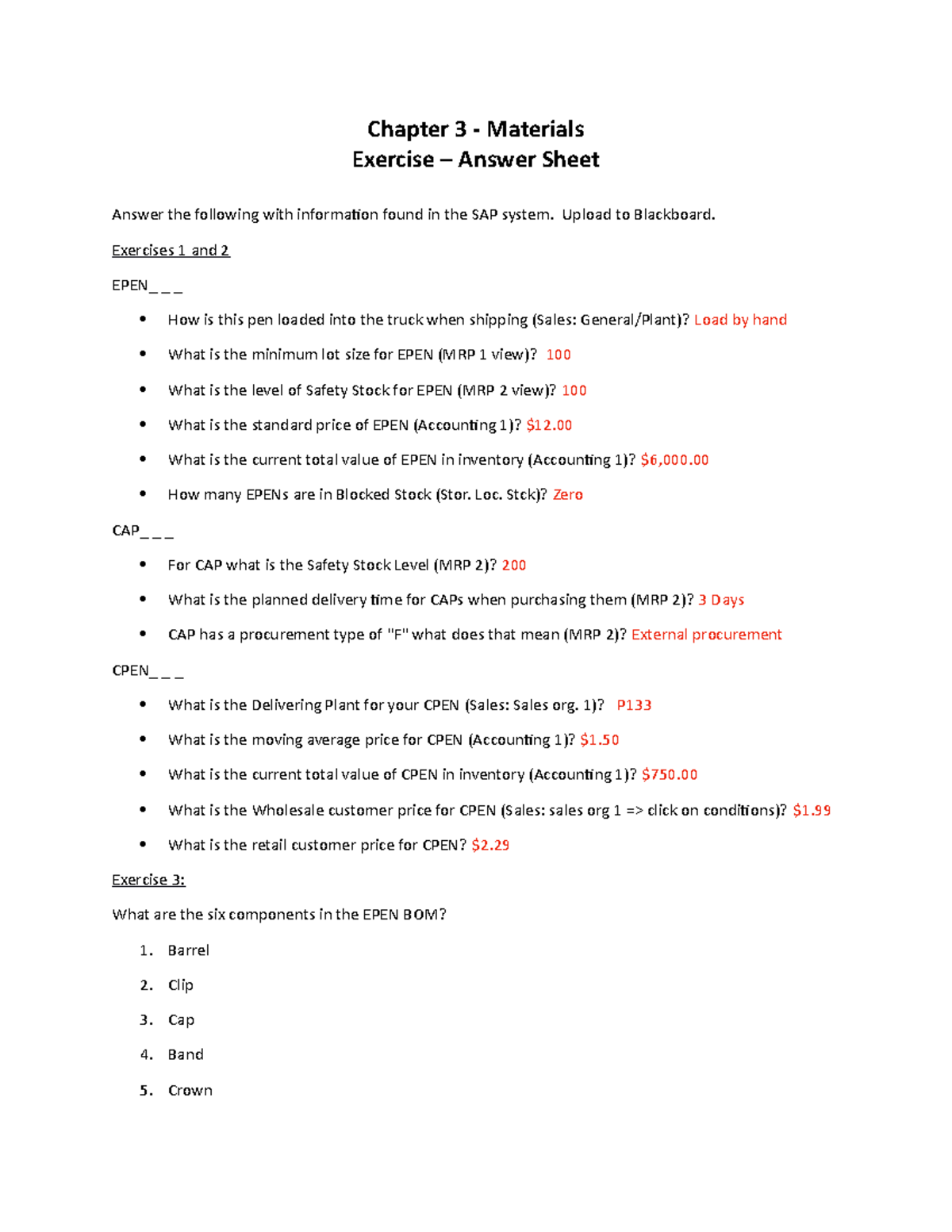 Ch 3 - MM Sheet - Lecture notes 3 - Chapter 3 Materials Exercise Answer ...