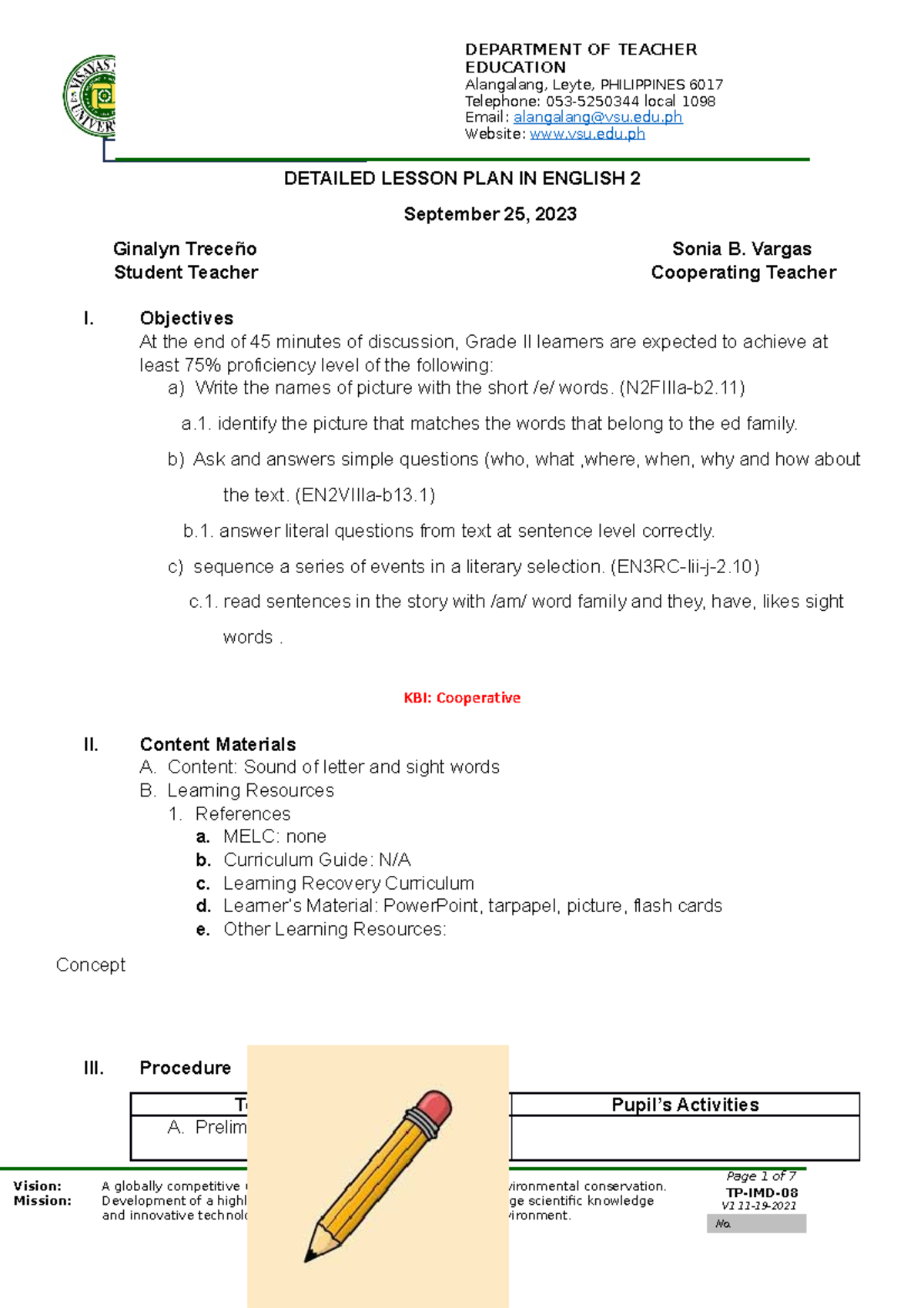 Lesson PLAN IN English 2-09-25-23- Ginalyn - DETAILED LESSON PLAN IN ...