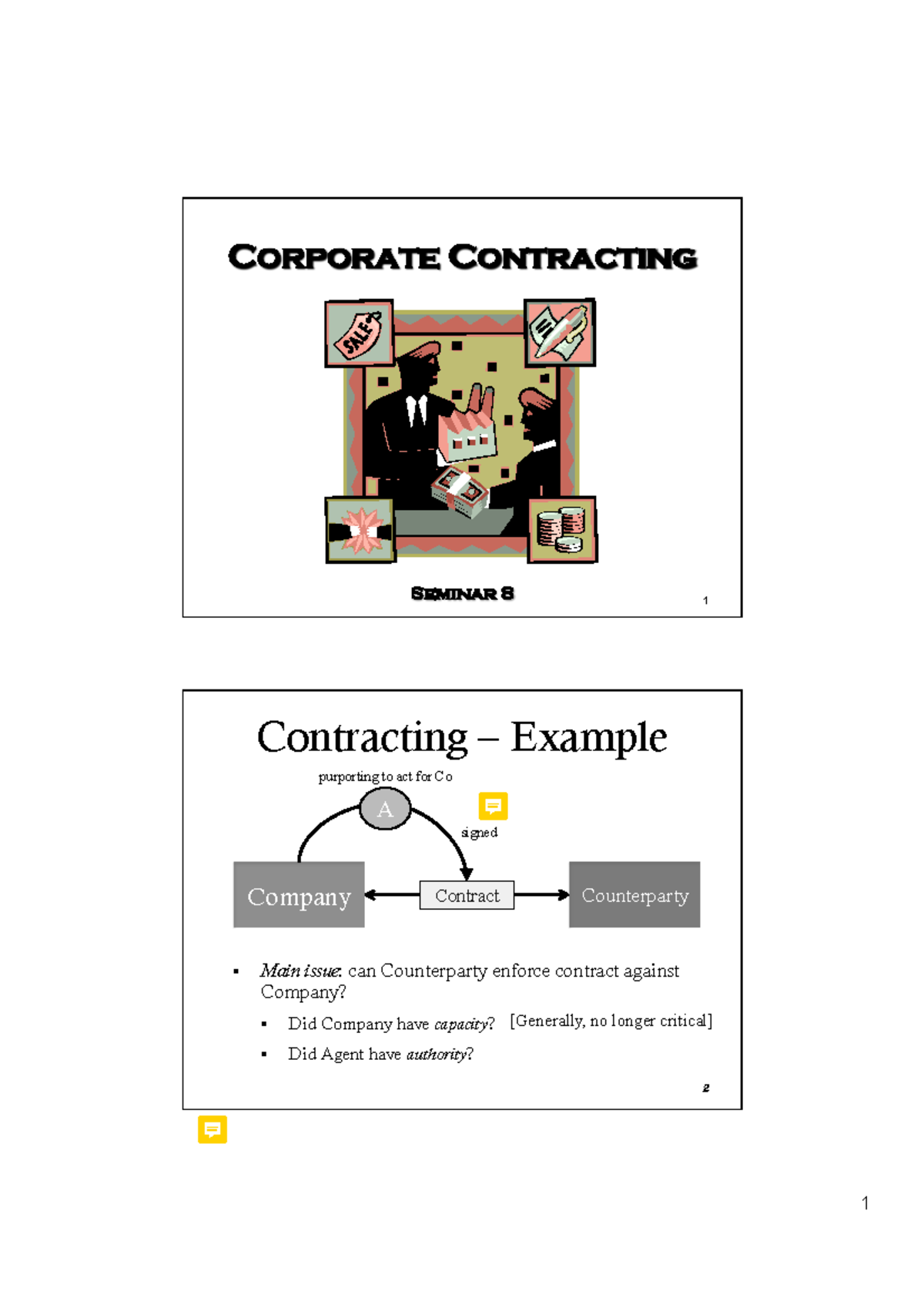 Topic 8 slides - Corporate Contracting ('21) LMS - Corporate ...