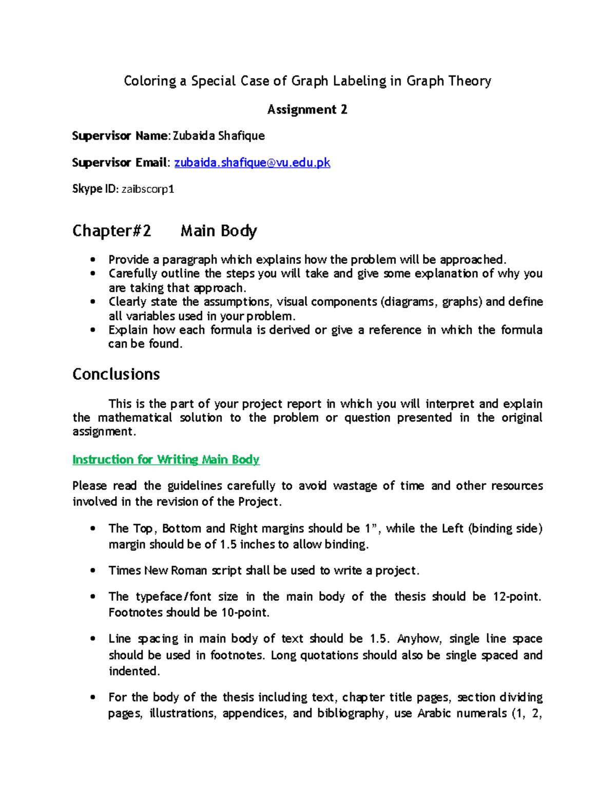 Spring 2023 MTH600 8116 2 - Coloring a Special Case of Graph Labeling in Graph Theory Assignment ...