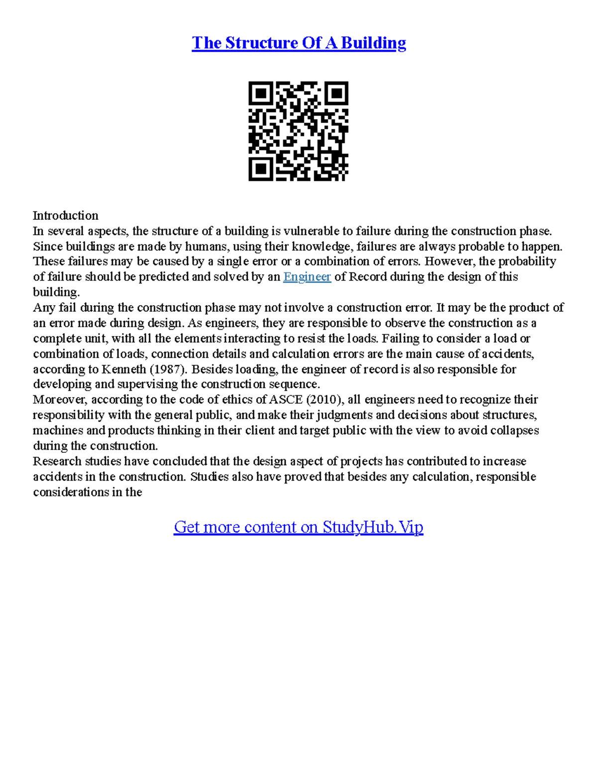 Structure Of The Essay - The Structure Of A Building Introduction In ...