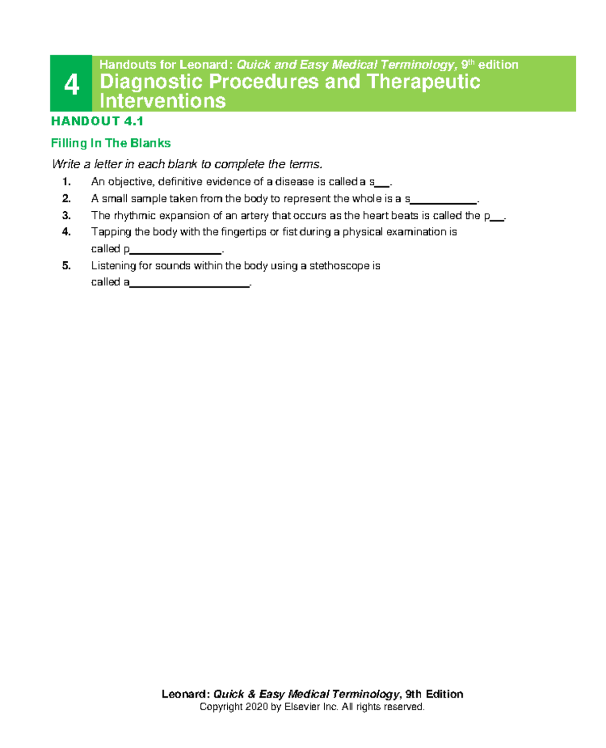 Chapter 004 - Assignment - 2014 by Saunders, an imprint of Elsevier Inc ...