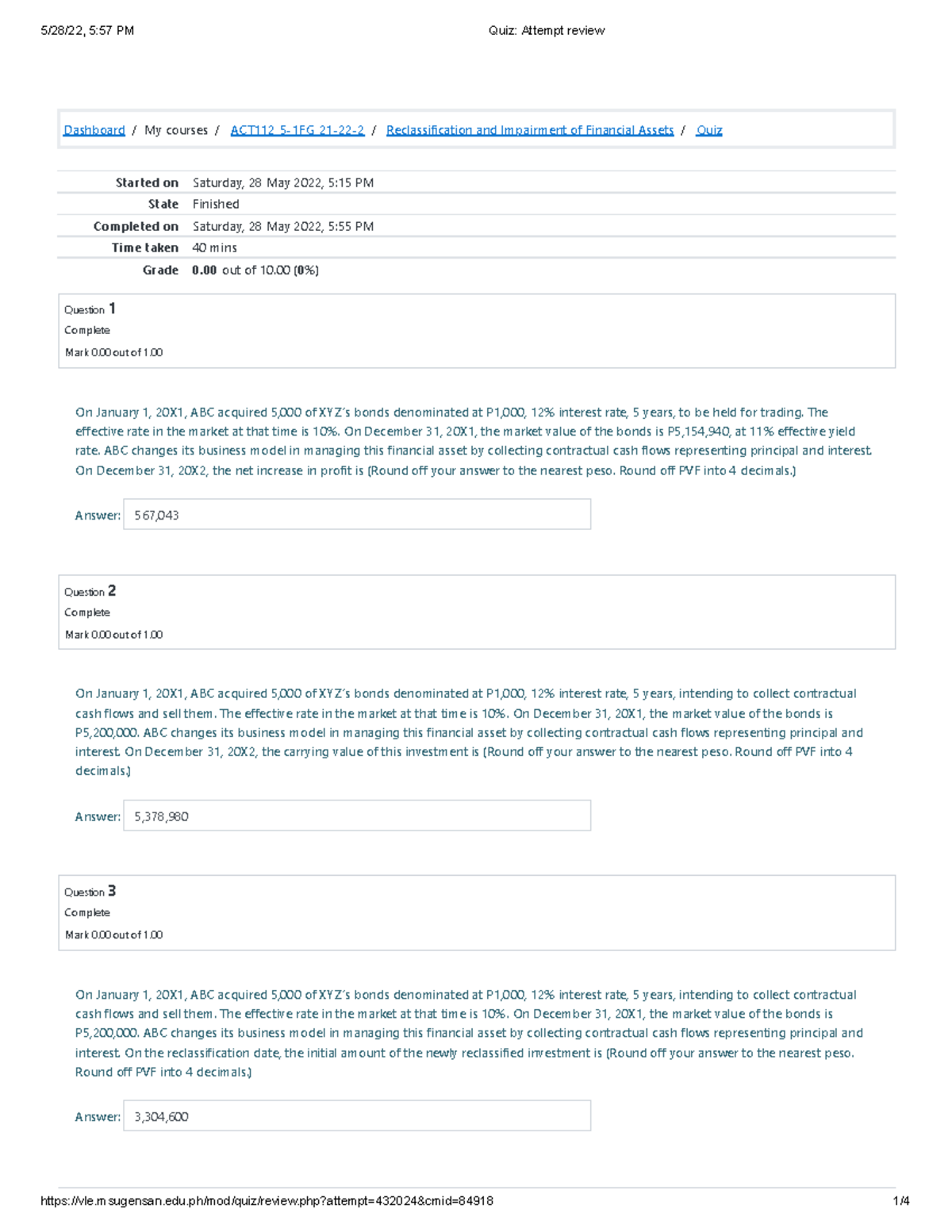 Quiz -Reclassification - Dashboard/My courses/ ACT112_5-1FG_21-22-2 ...