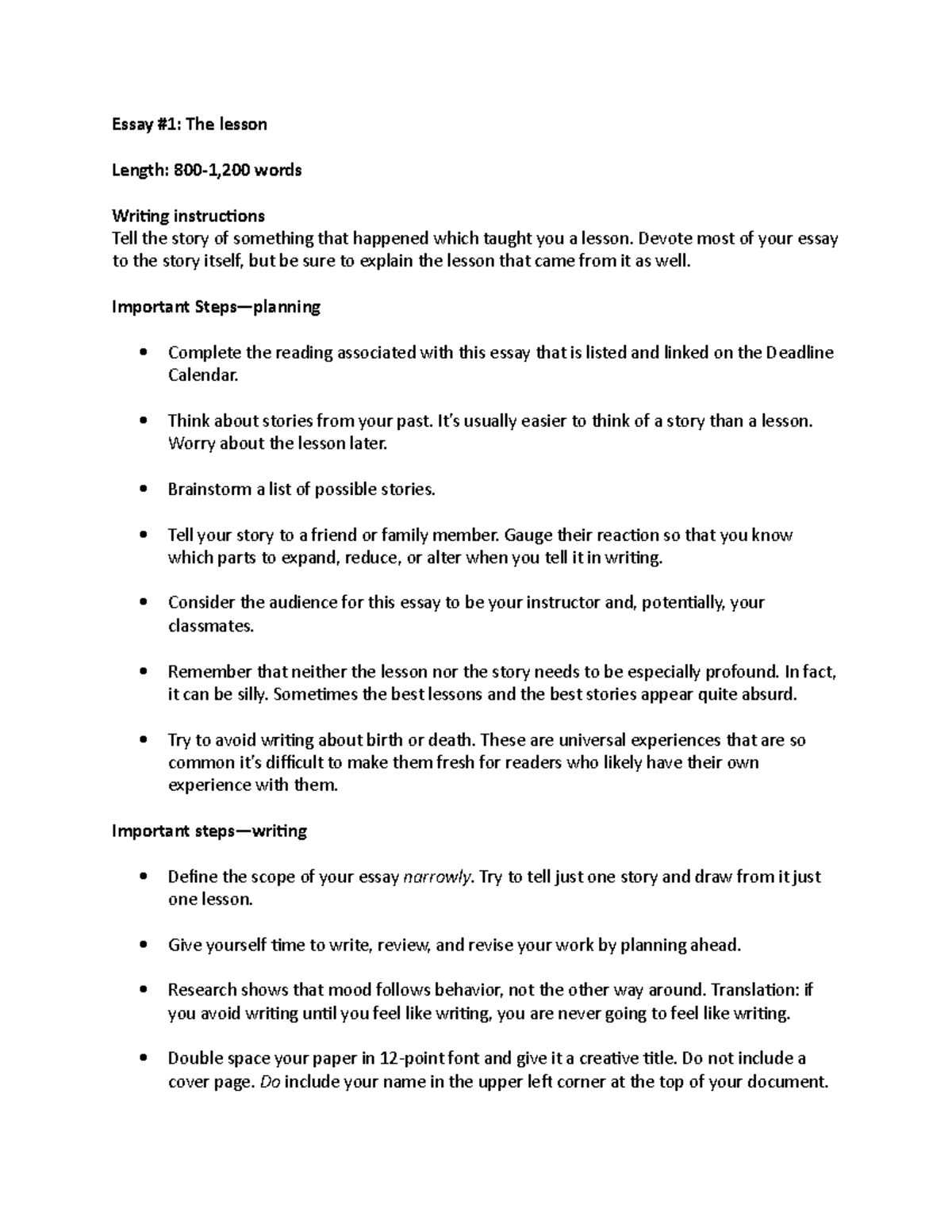 1. The Lesson OER - Essay #1: The lesson Length: 800-1,200 words ...