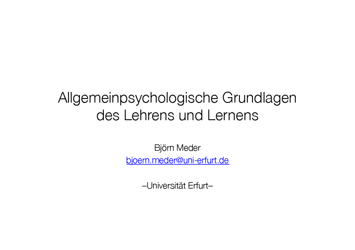 Session 5 - Aufmerksamkeit - Allgemeine Psychologie - Studocu