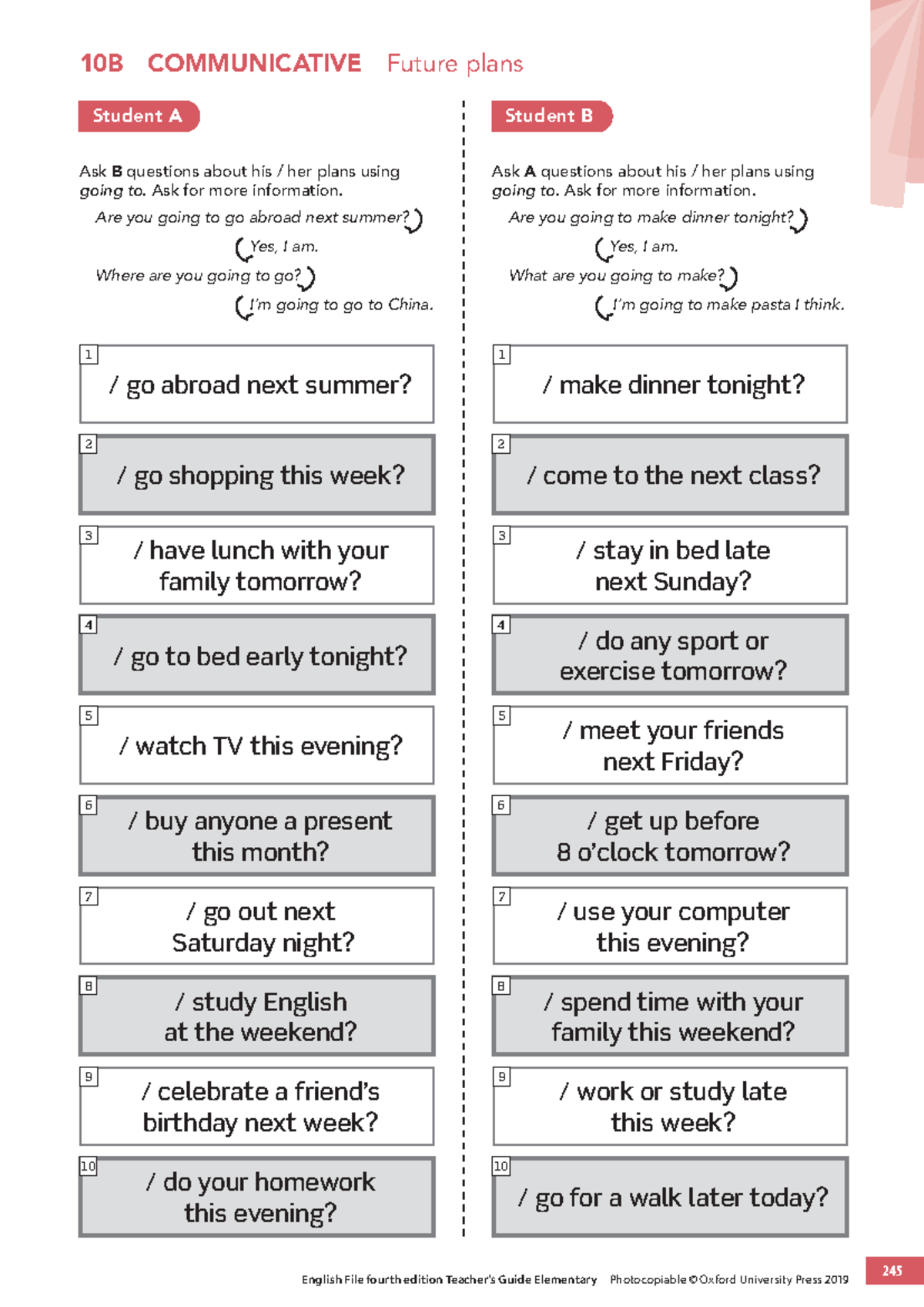 Going TO - English basic - English F ile fourth edition Teacher’s G ...